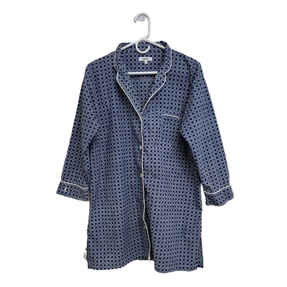 margot | Intimates & Sleepwear | Marigot 0 Cotton Blue Cane Night Shirt ...